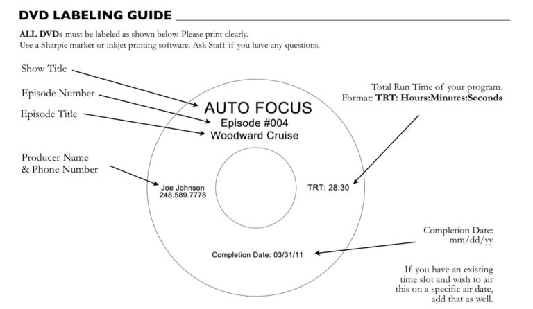 DVD Labeling Guide | CMNtv